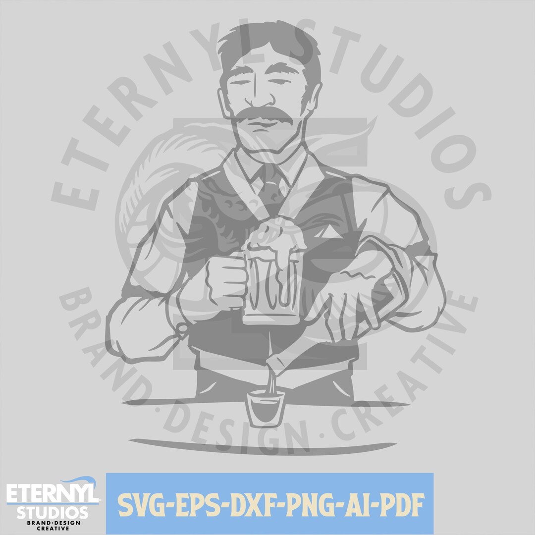 Bartender Svg, Western Saloon Svg, Barkeep SVG, Bartender PNG, Old Time ...