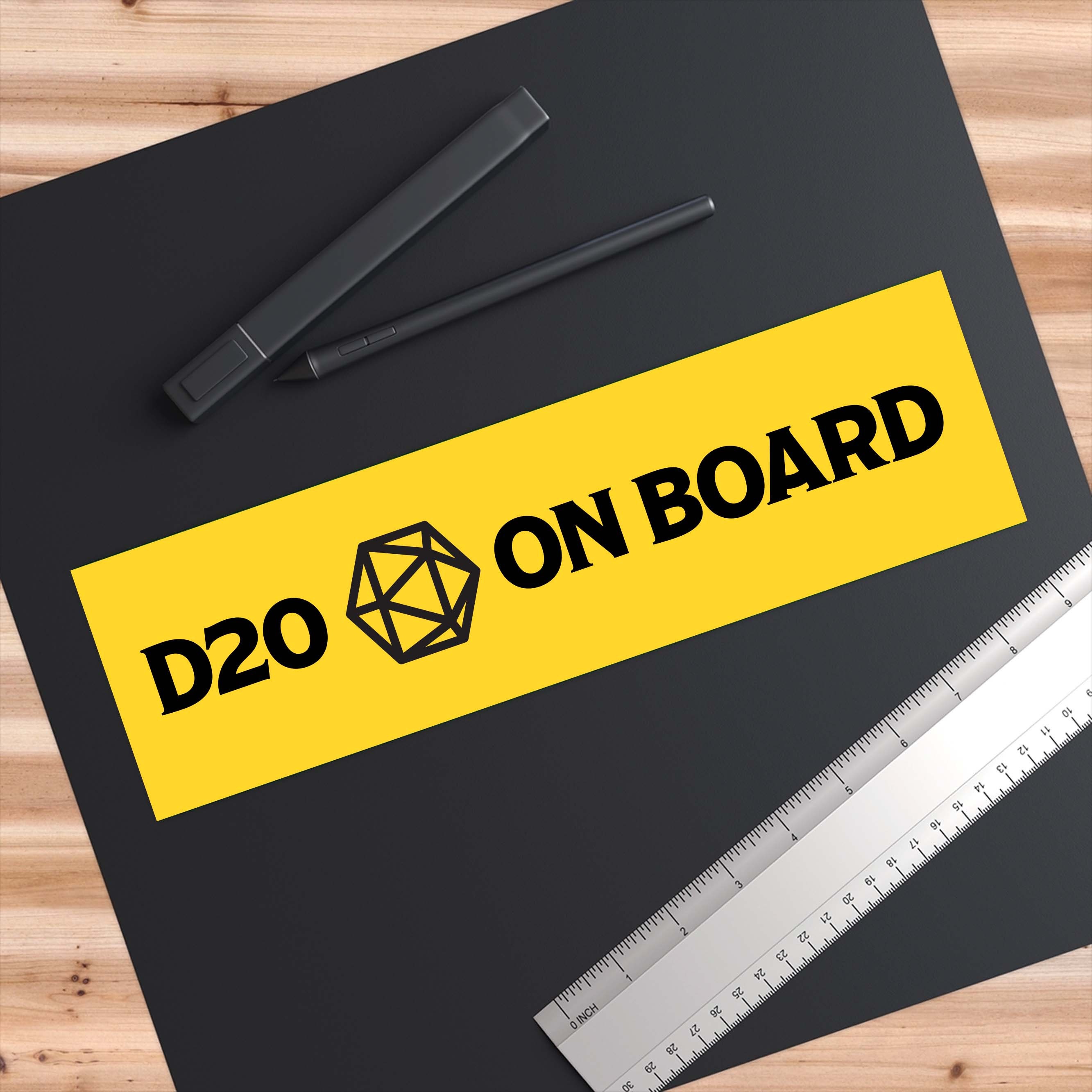 D20 on Board Bumper Sticker Show Your D&D Love on the Road - Etsy