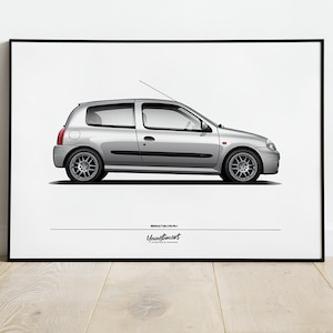 Renault Clio 2 RS Ph.1 Decorative Poster - Titanium Grey - Etsy