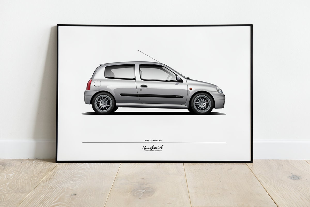 Renault Clio 2 RS Ph.1 Decorative Poster - Titanium Grey - Etsy