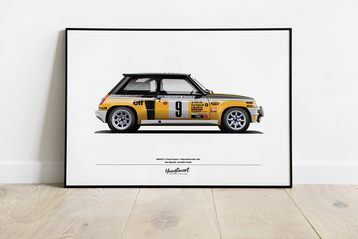 Decorative Poster Renault 5 Turbo Group 4 Ragnotti Monte Carlo Rally ...