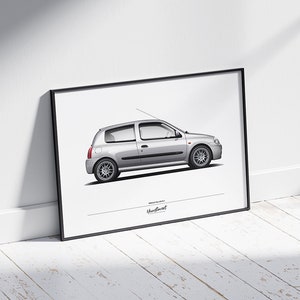 Renault Clio 2 RS Ph.1 Decorative Poster - Titanium Grey - Etsy