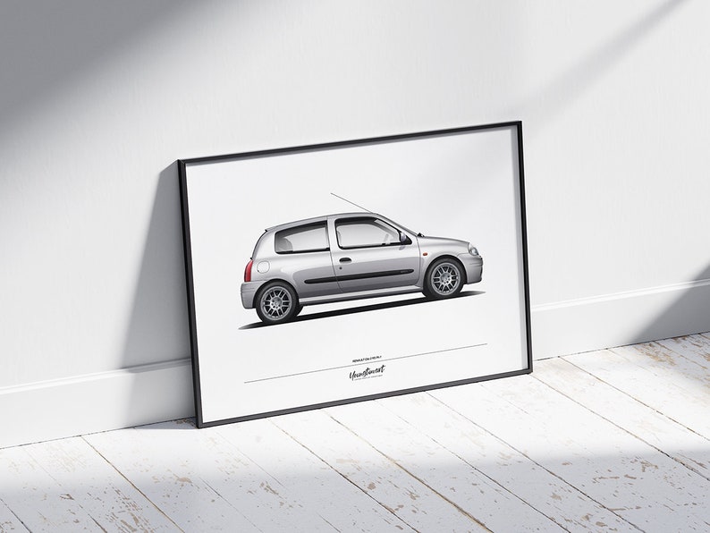 Renault Clio 2 RS Ph.1 Decorative Poster - Titanium Grey - Etsy