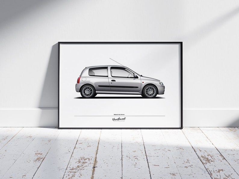 Renault Clio 2 RS Ph.1 Decorative Poster - Titanium Grey - Etsy