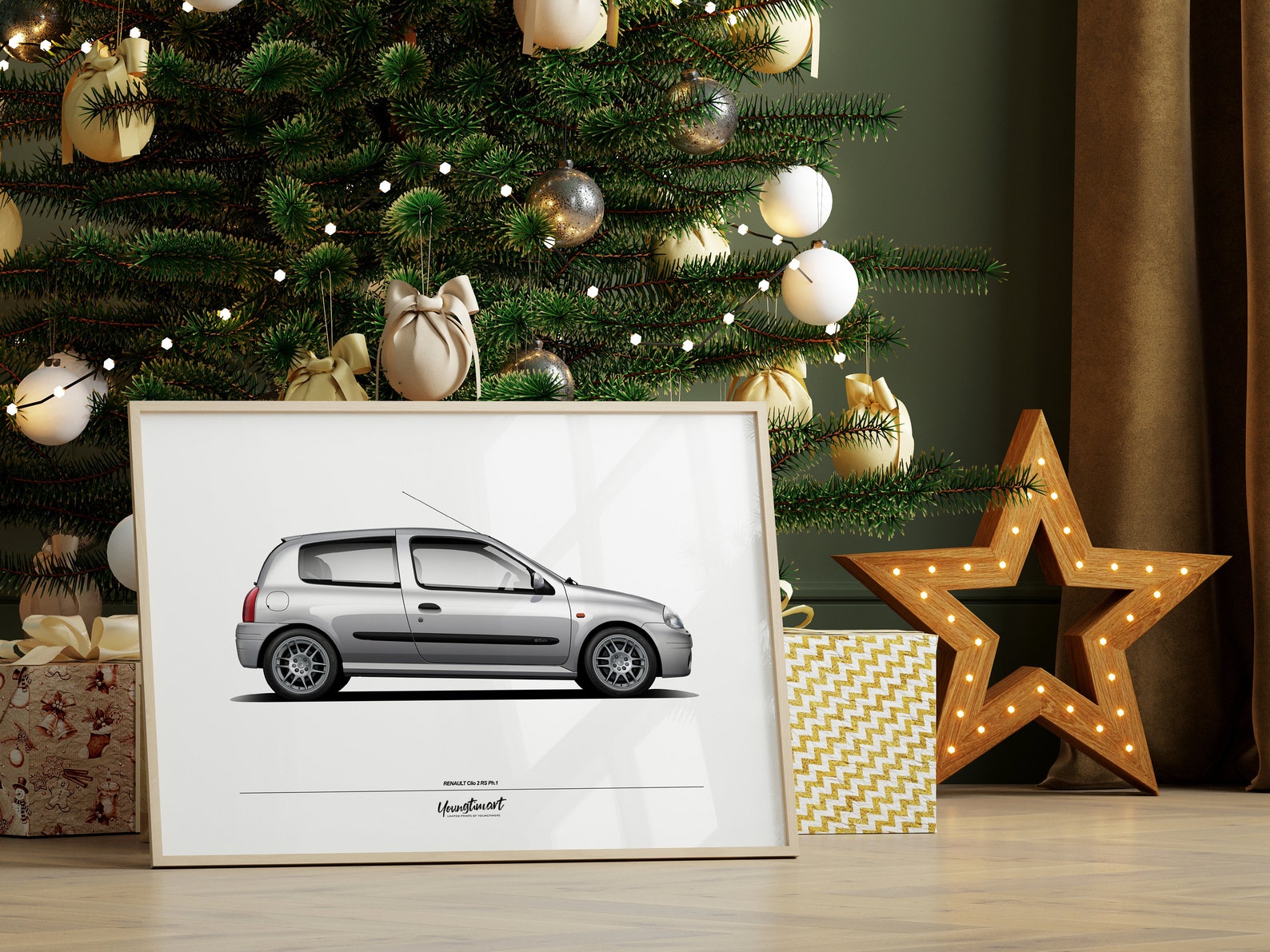 Renault Clio 2 RS Ph.1 Decorative Poster - Titanium Grey - Etsy