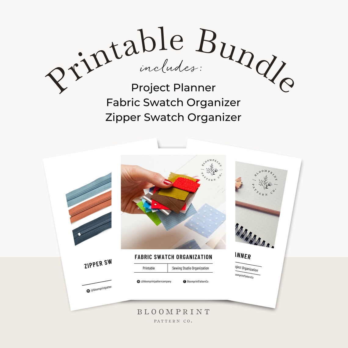 BUNDLE PDF Printable - Project Planner - Fabric Swatch Organizer ...