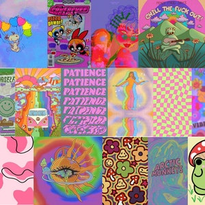 Indie Wall Collage 60 Photo Prints Neon Colourful Indie/alternative ...