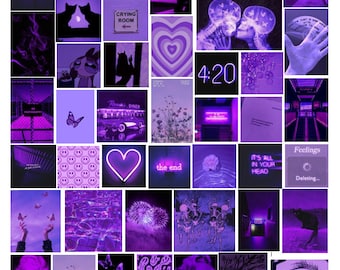 Neon Purple Collage | Etsy