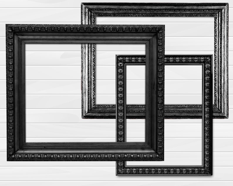 Picture Frame Clipart Digital Photo Frames Black Frame PNG - Etsy