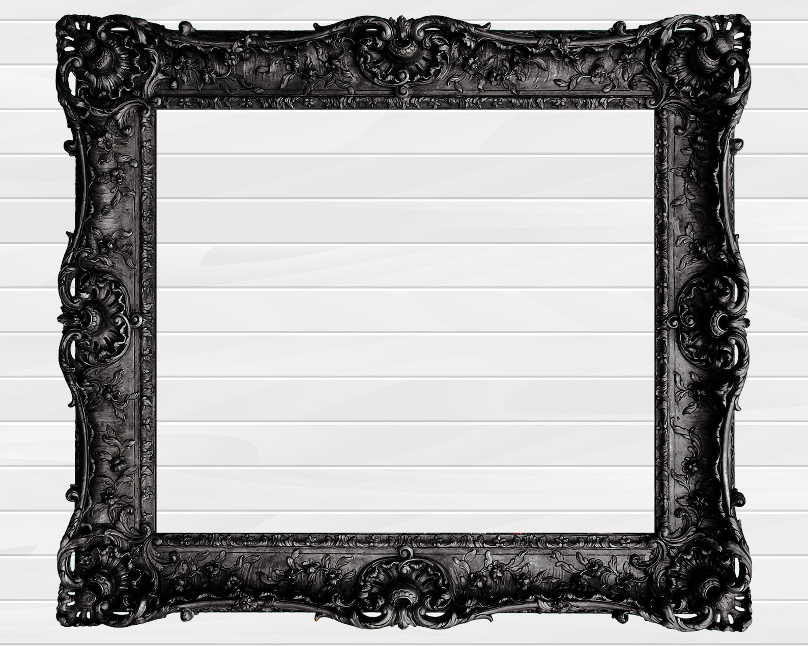 Vintage Picture Frame Clipart Black Frame PNG Ornate - Etsy