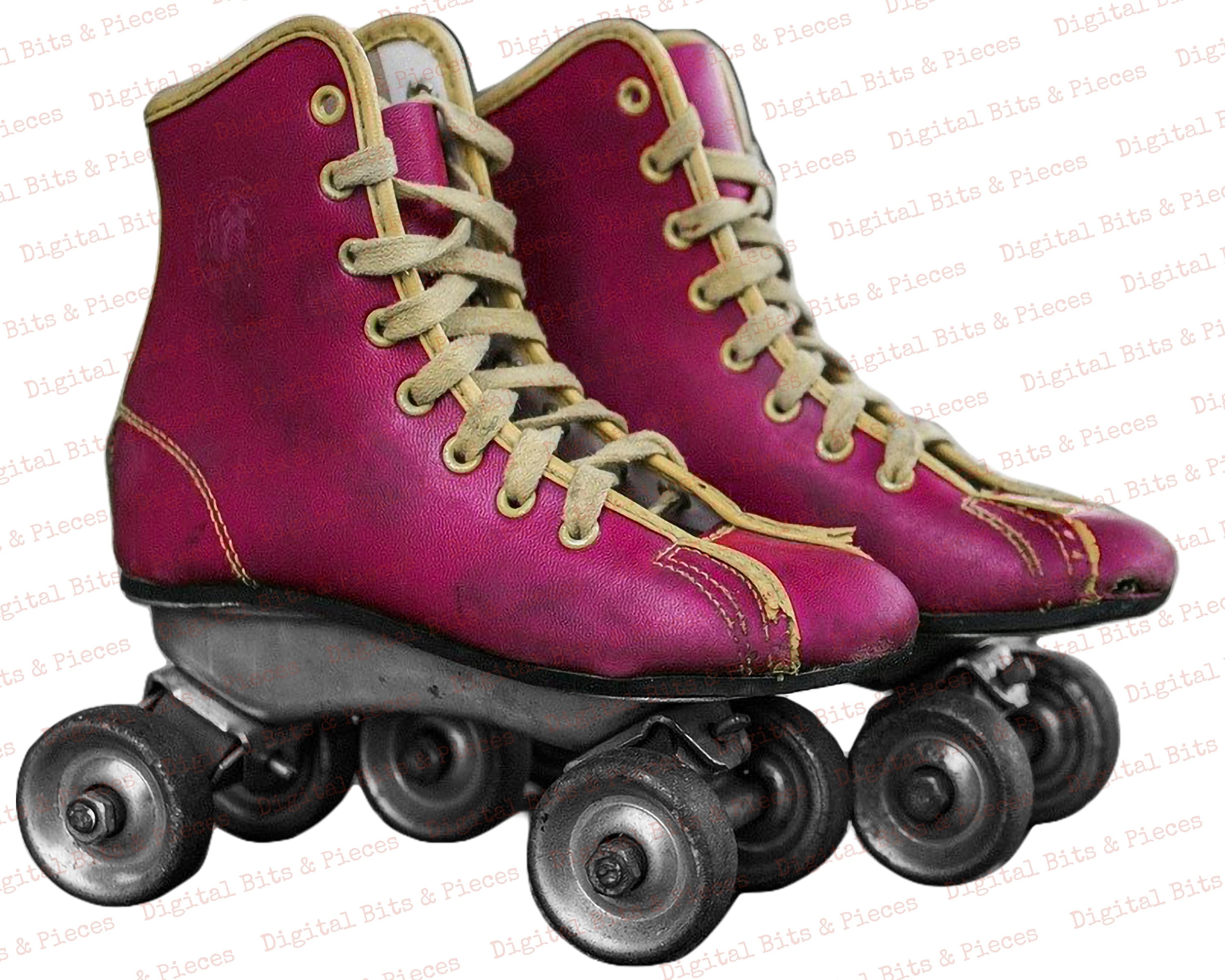 Retro Roller Skates PNG | Groovy Clipart | Quad Skates | Fussy Cut ...
