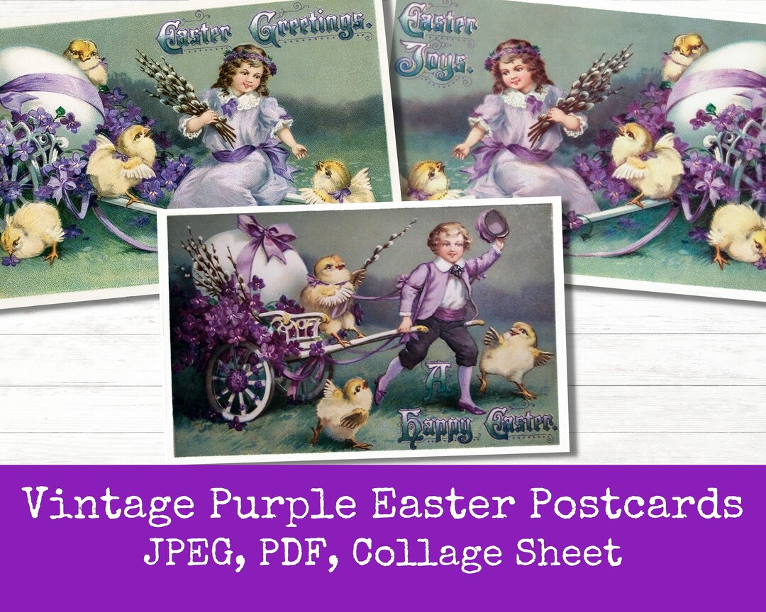 Vintage Easter Postcards, Victorian Era, Digital Ephemera, Shabby Chic ...