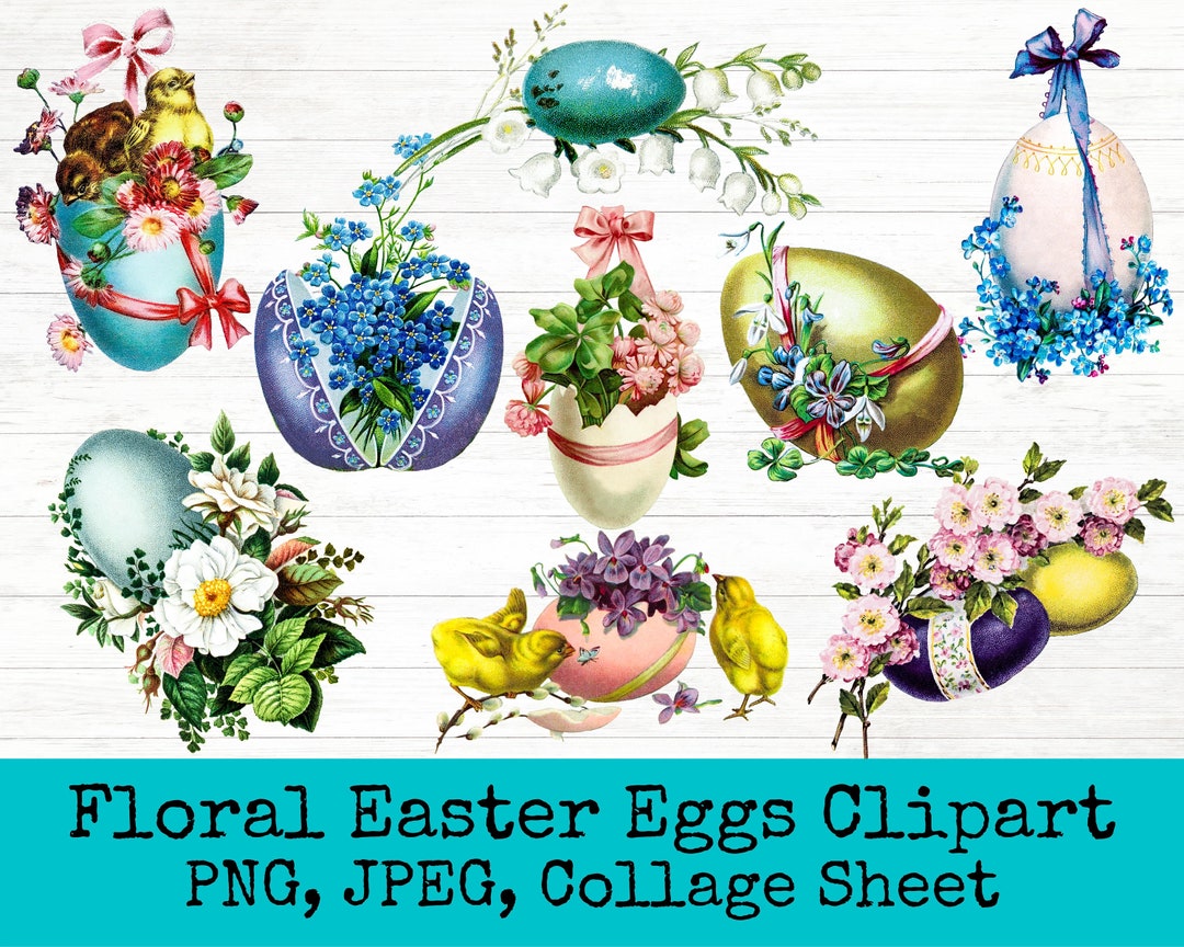 Floral Easter Egg PNG, Vintage Easter Clip Art, Pretty Easter Eggs ...