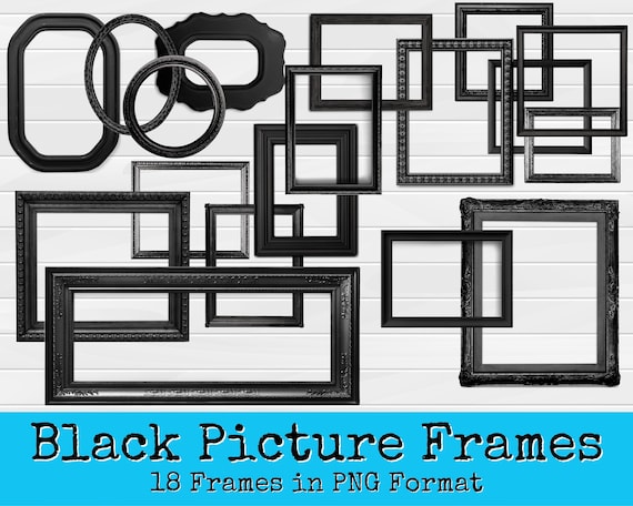 Picture Frame Clipart Digital Photo Frames Black Frame PNG - Etsy