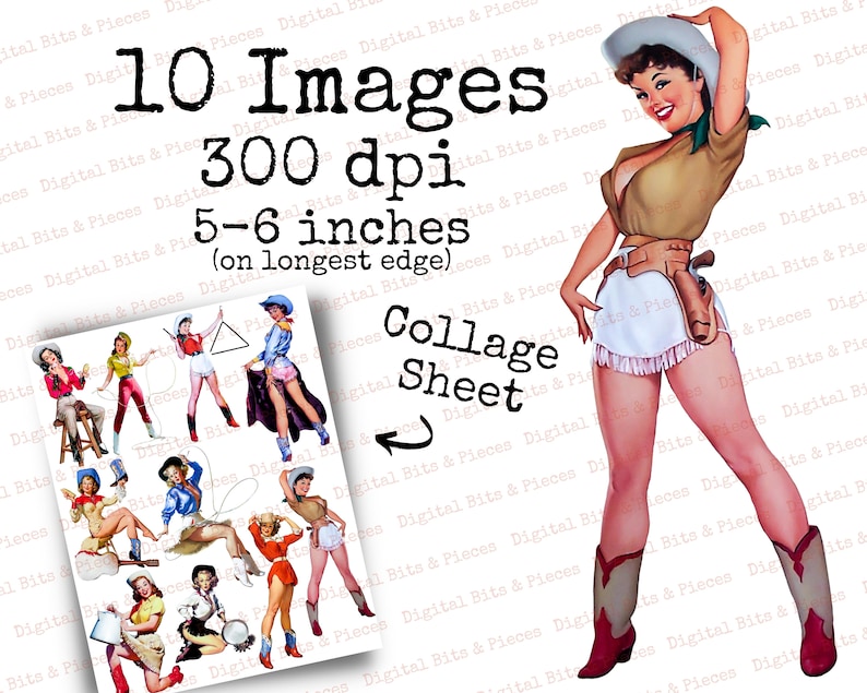 Retro Cowgirl Clipart and Collage Sheet Pin up PNG Fussy - Etsy Retro Cowgirl Clipart and Collage Sheet Pin up PNG Fussy - Etsy