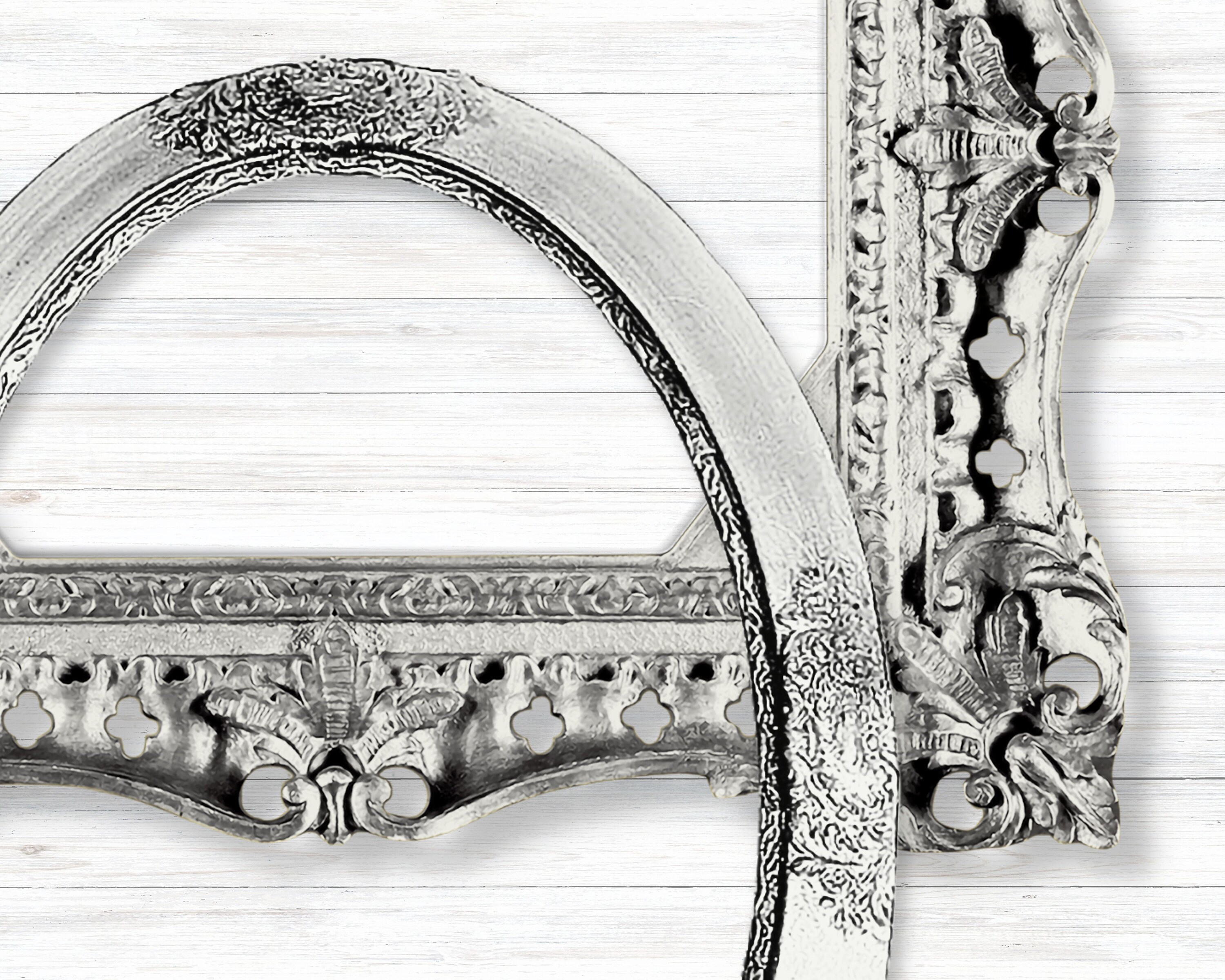 Digital Frames Silver Ornate Frames Shabby Chic Clipart - Etsy
