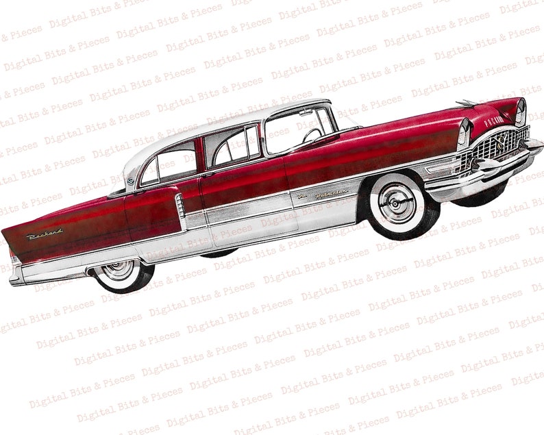 Retro Car Clipart 1950s Car Classic Car PNG Collage - Etsy