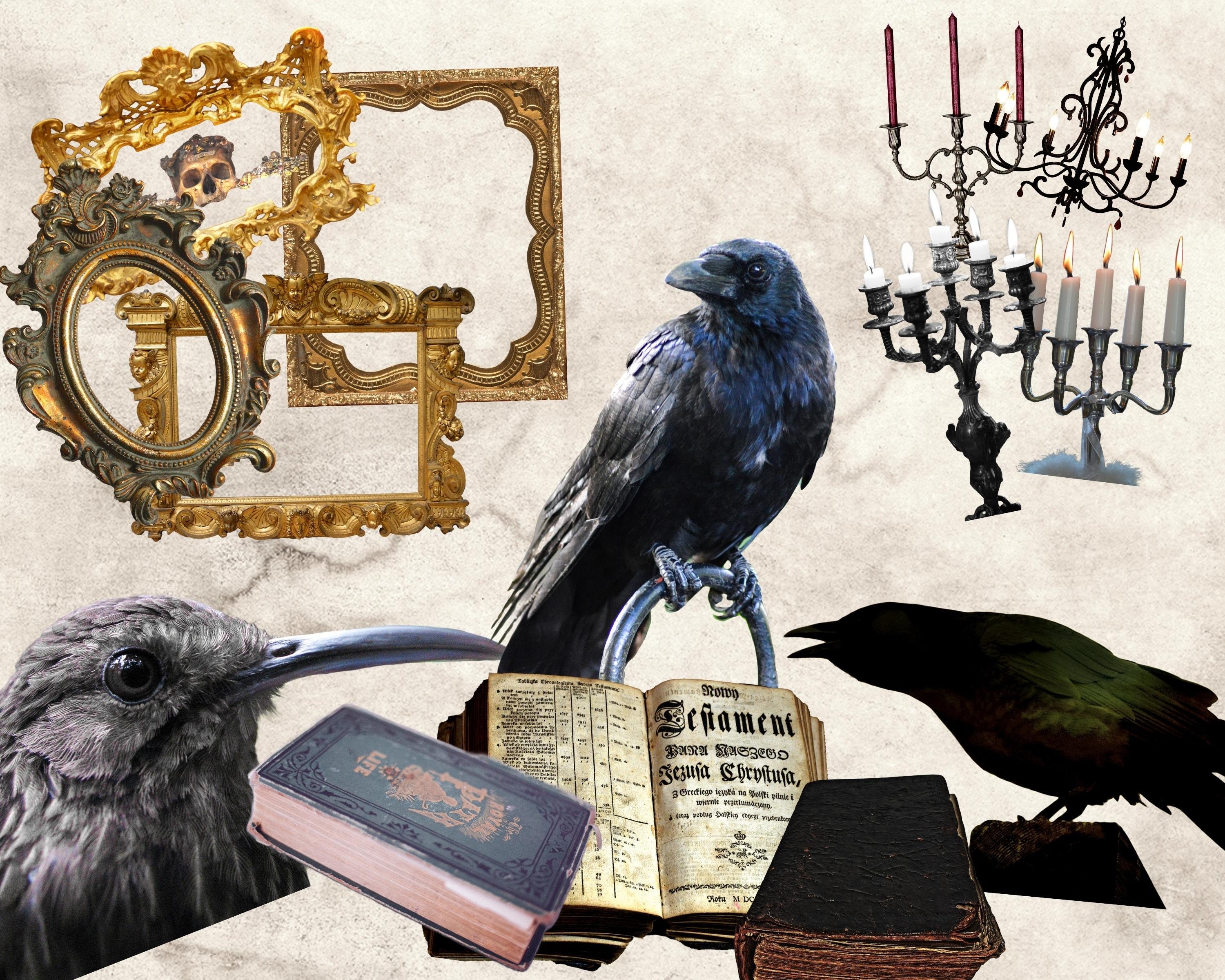 Halloween Clipart Bundle Haunted House Collage Elements | Etsy