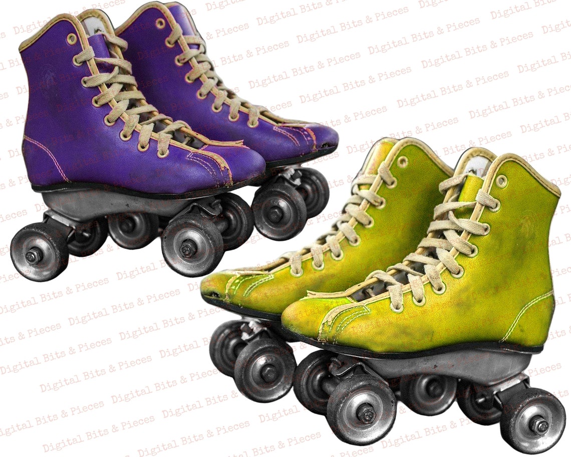 Retro Roller Skates PNG | Groovy Clipart | Quad Skates | Fussy Cut ...