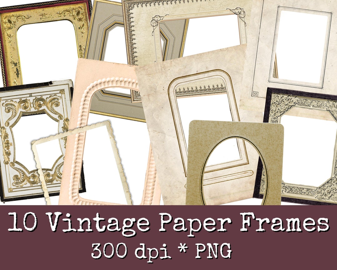 Antique Photo Frame Clipart, Vintage Paper Frames PNG, Scrapbook ...