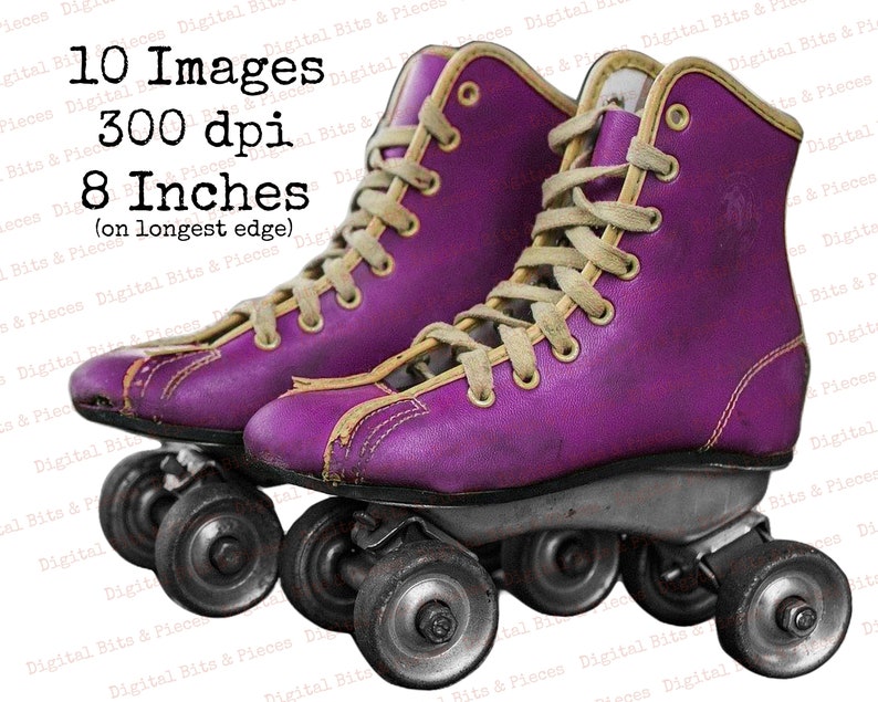 Retro Roller Skates PNG Groovy Clipart Quad Skates Fussy - Etsy