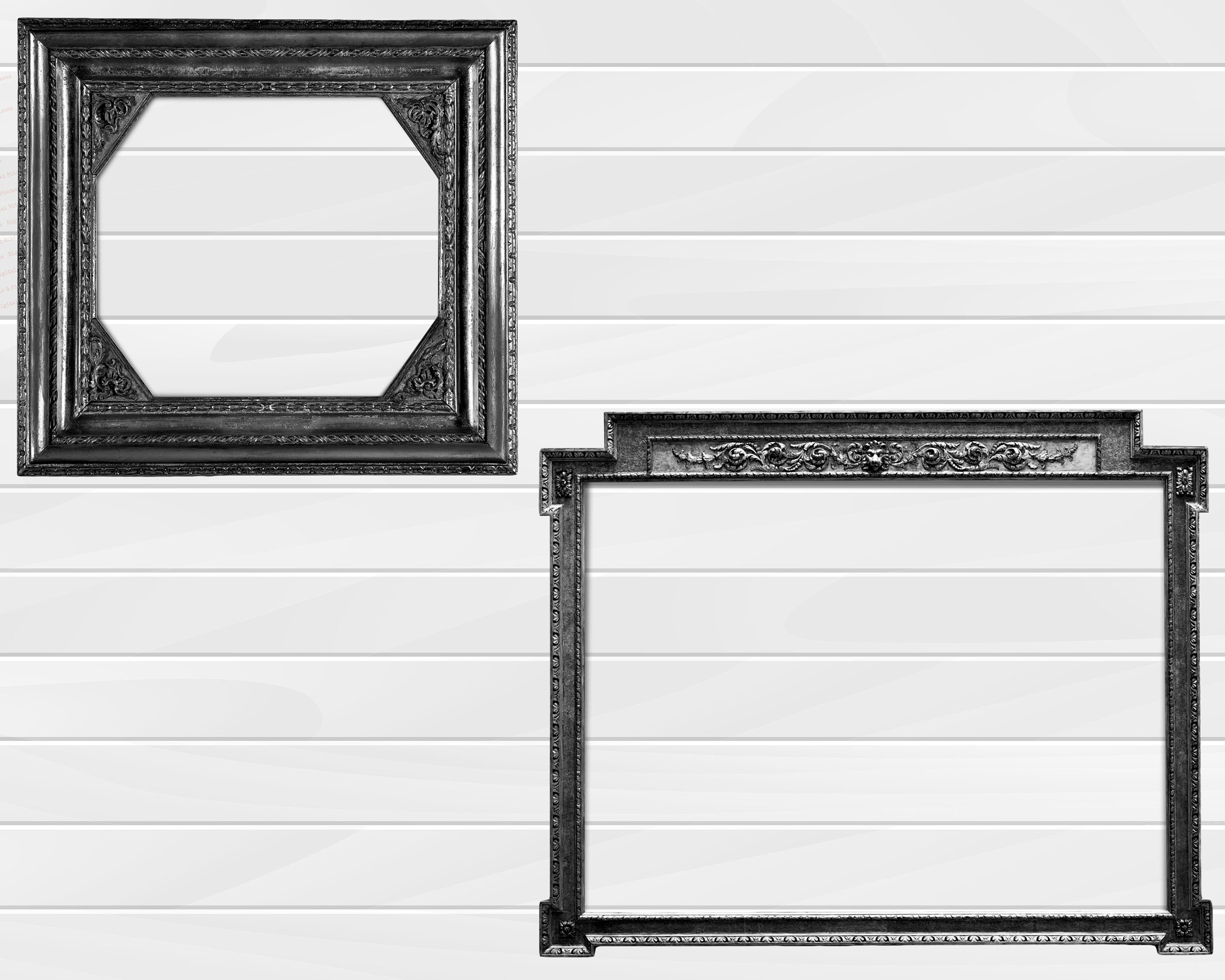 Vintage Picture Frame Clipart Black Frame PNG Ornate - Etsy