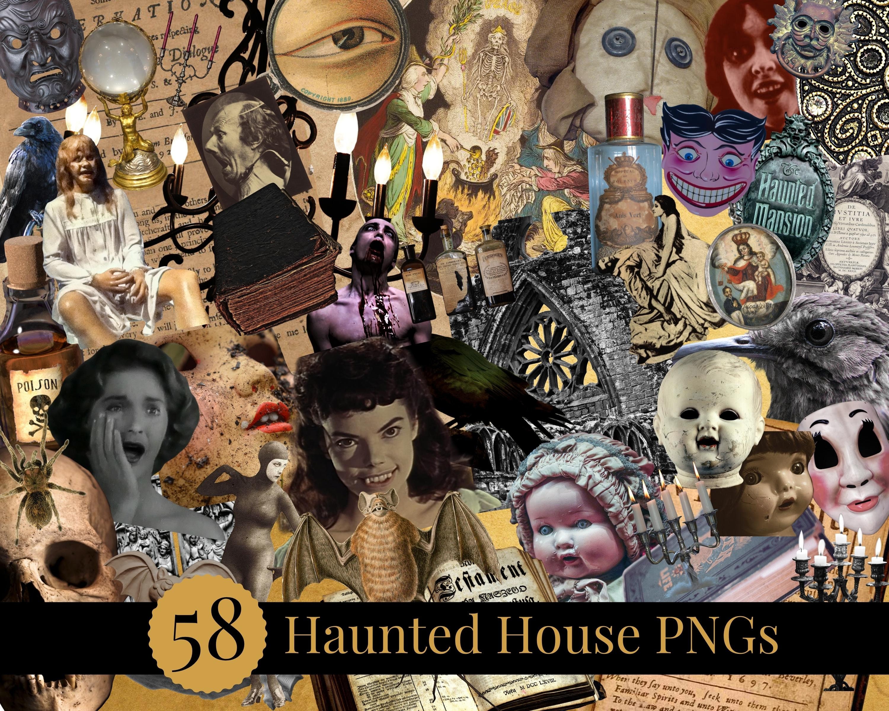 Halloween Clipart Bundle Haunted House Collage Elements | Etsy
