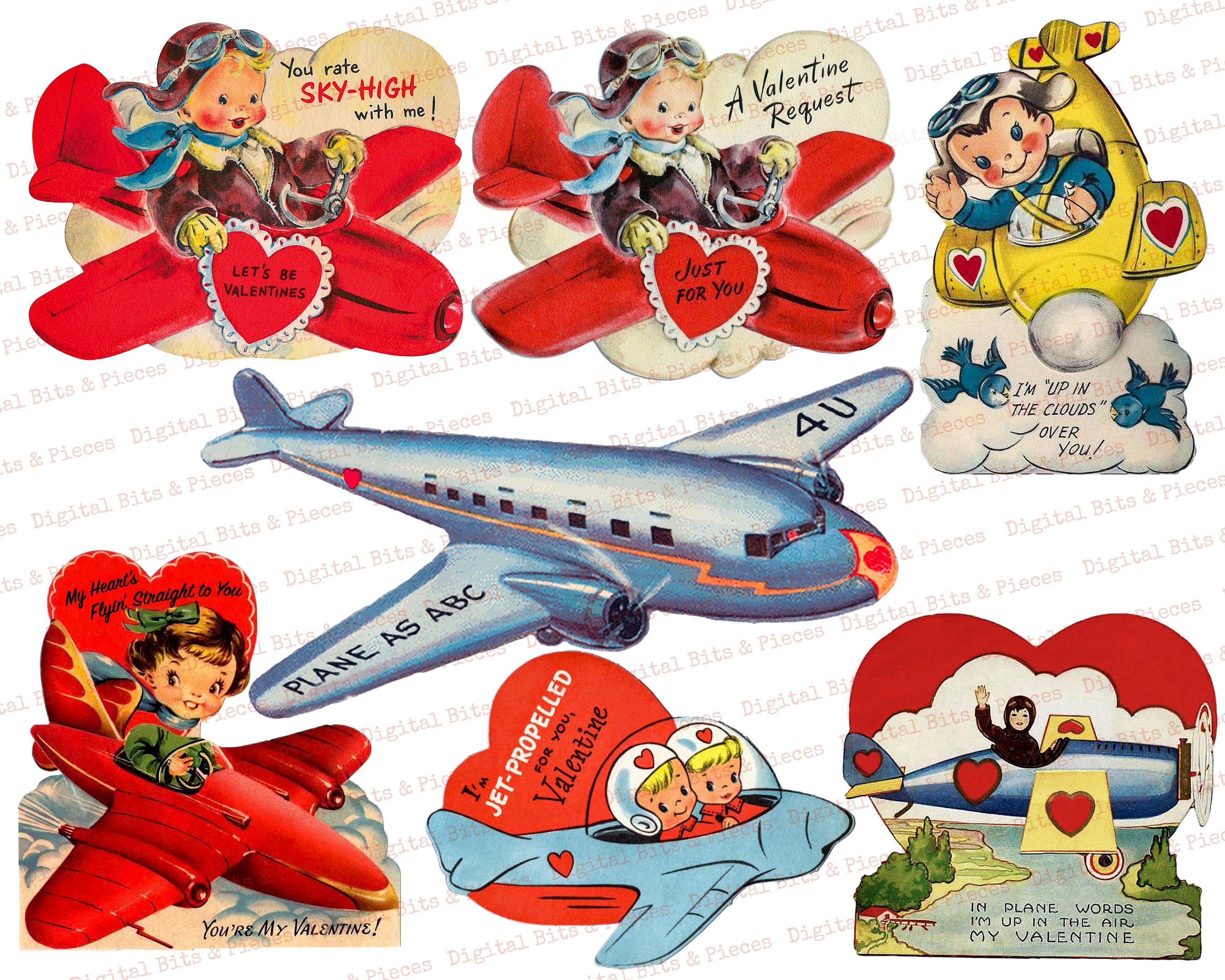 Vintage Valentine's Day Clip Art Instant Download - Etsy