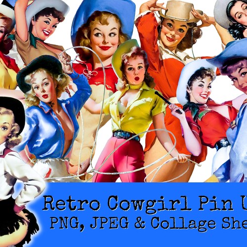 Retro Cowgirl Clipart and Collage Sheet Pin up PNG Fussy - Etsy Retro Cowgirl Clipart and Collage Sheet Pin up PNG Fussy - Etsy