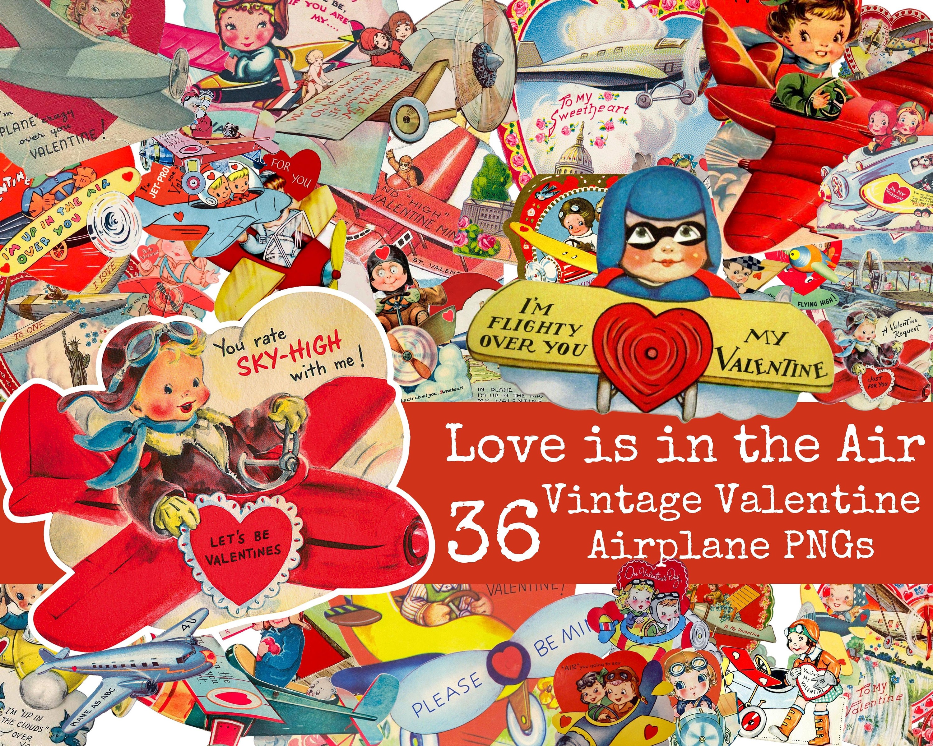 Vintage Valentine's Day Clip Art Instant Download - Etsy
