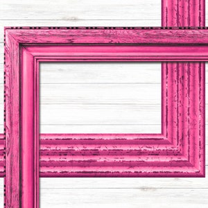 Hot Pink Picture Frame PNG, Junk Journal Supplies, Photo Overlay ...