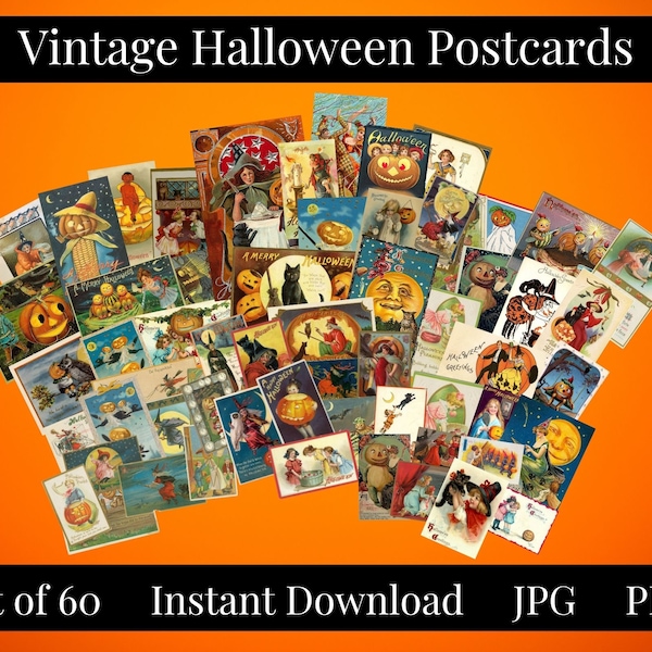 Halloween Postcards - Etsy