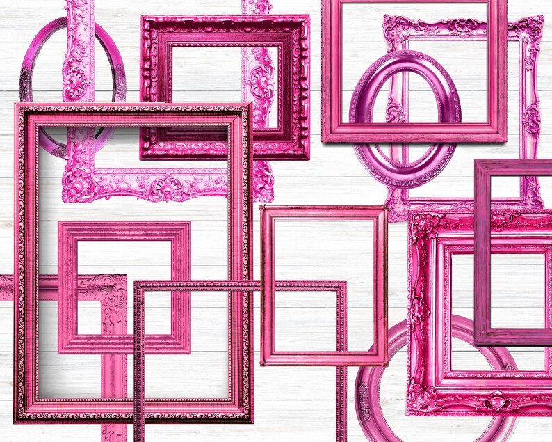 Hot Pink Picture Frame PNG Junk Journal Supplies Photo - Etsy