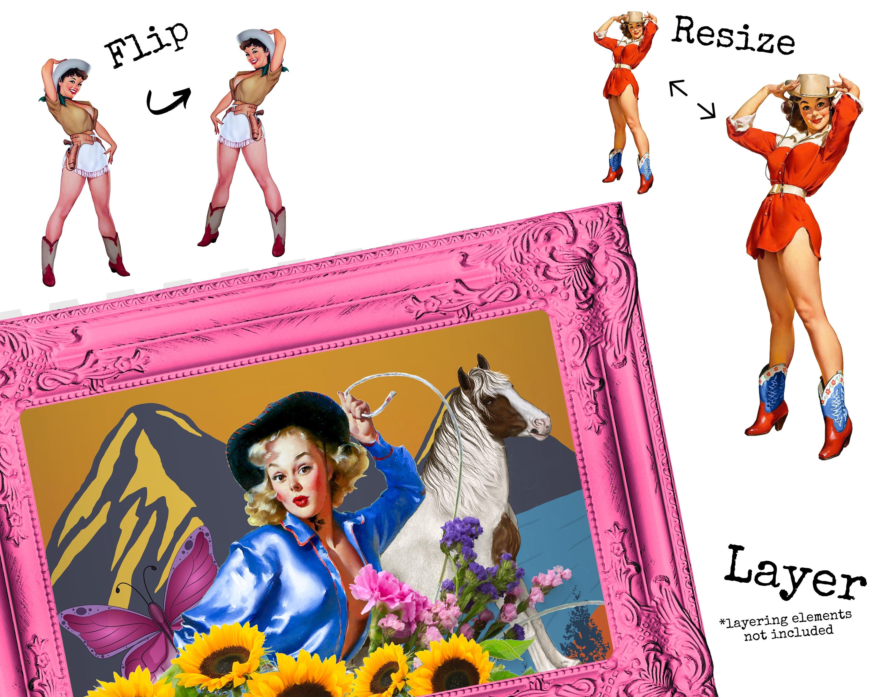 Retro Cowgirl Clipart and Collage Sheet Pin up PNG Fussy - Etsy Retro Cowgirl Clipart and Collage Sheet Pin up PNG Fussy - Etsy