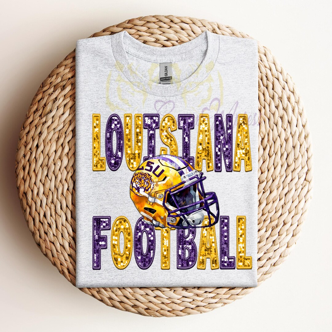 Faux Glitter Louisiana State Football Unisex T Shirt, Tigers Football ...