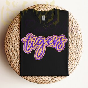 Faux Glitter Cursive Tigers Tee, Baton Rouge Louisiana, Tigers Football ...