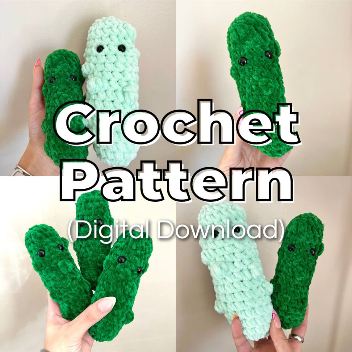 Pickle Plushie Crochet Pattern | Beginner-friendly Pickle Stuffie ...