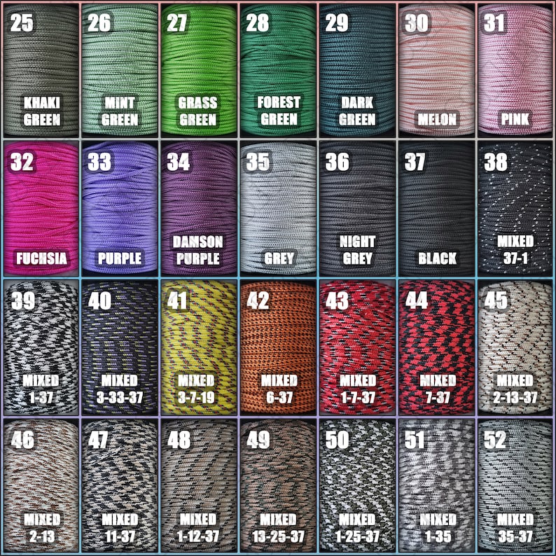 Custom Thin Paracord Bracelet in 52 Colors, Adjustable Paracord ...