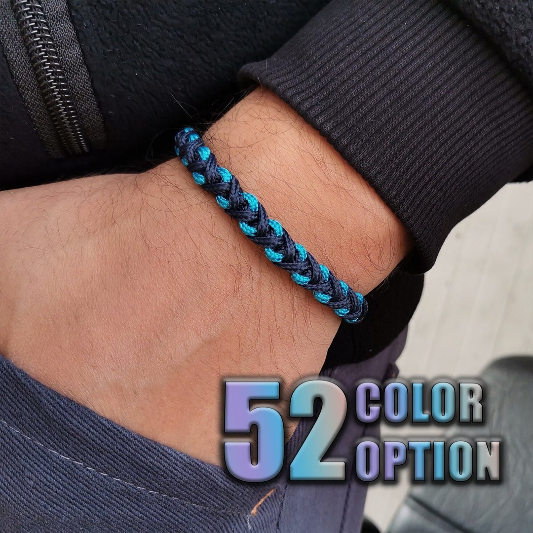 Custom Thin Paracord Bracelet in 52 Colors, Adjustable Paracord ...