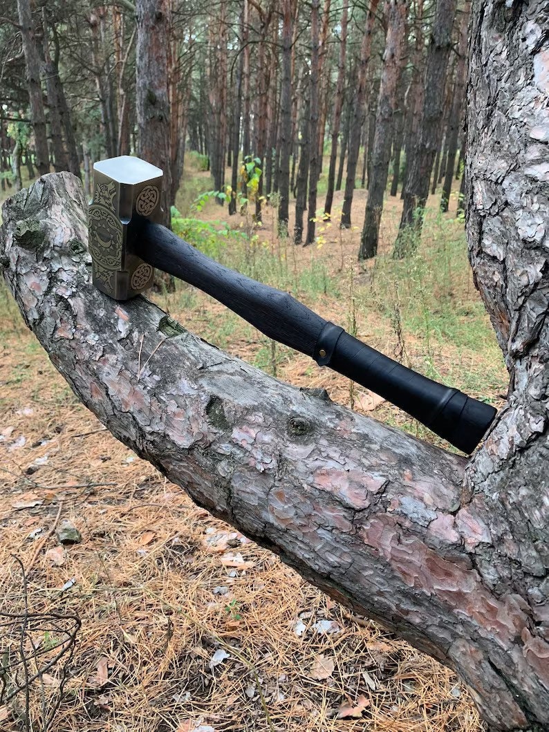 Thor Runic Nordic Carbon Hammerhand Forged Hammer - Etsy