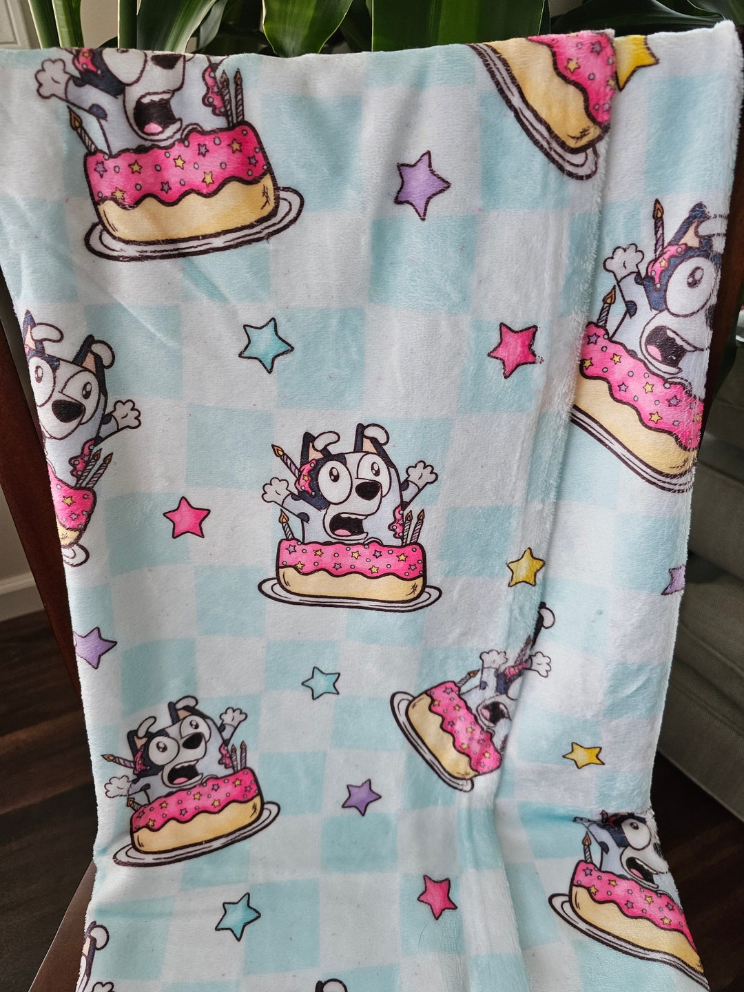 Preorder: Birthday Muffin 50x60 Blanket. Blue Dog Blanket, Blue Blanket ...