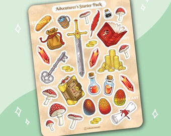 Adventurer's Starter Pack Vinyl Sticker Sheet blue - Etsy