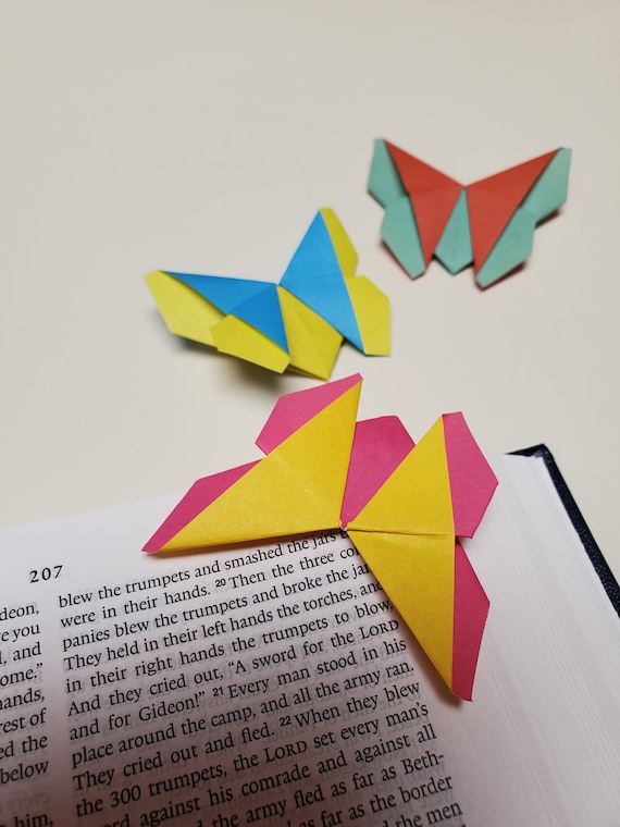 Origami Corner Bookmark Set of 3 Butterfly Party Favour - Etsy