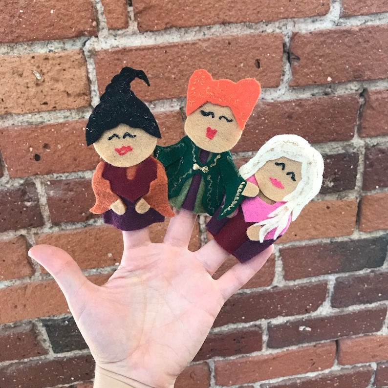 Hocus Pocus Inspired Finger Puppets Pattern | Three Sisters Included ...