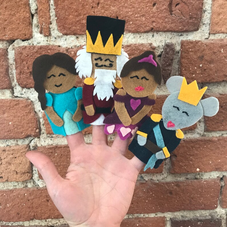 The Nutcracker Felt Finger Puppet Patterns | Four Christmas Characters ...