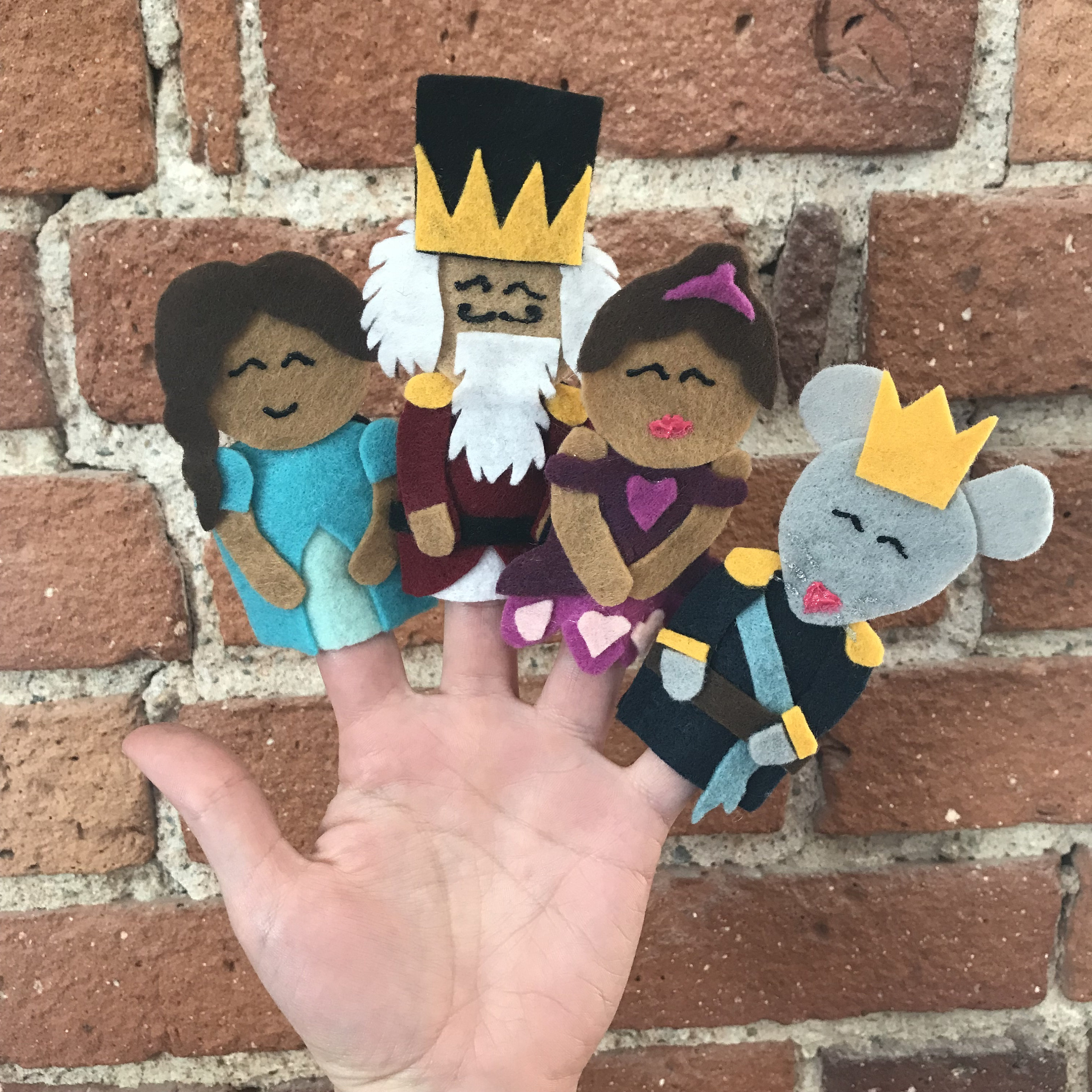 The Nutcracker Felt Finger Puppet Patterns | Four Christmas Characters ...