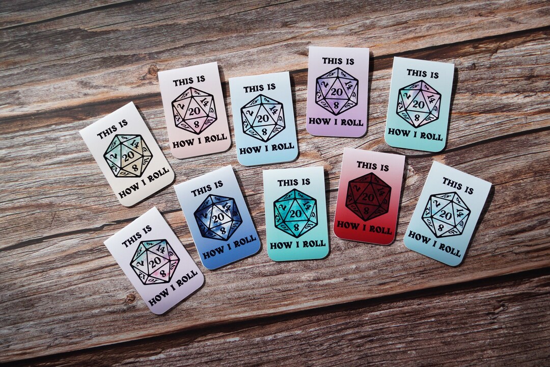 Dice Magnetic Bookmarks, Fantasy Bookmarks, Dice Bookmarks, Handmade ...