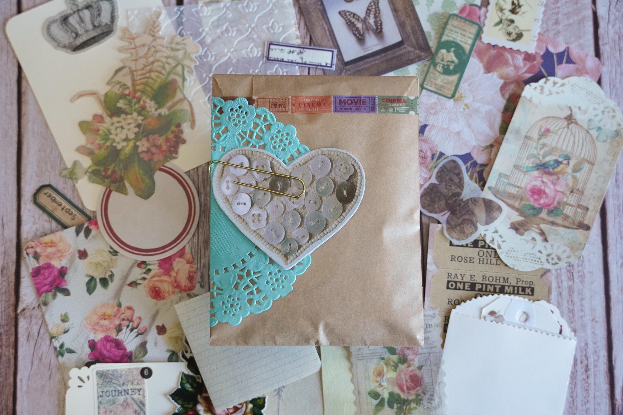Ephemera Pack, Stickers, Paper, Ephemera Grab Bag, Journaling ...
