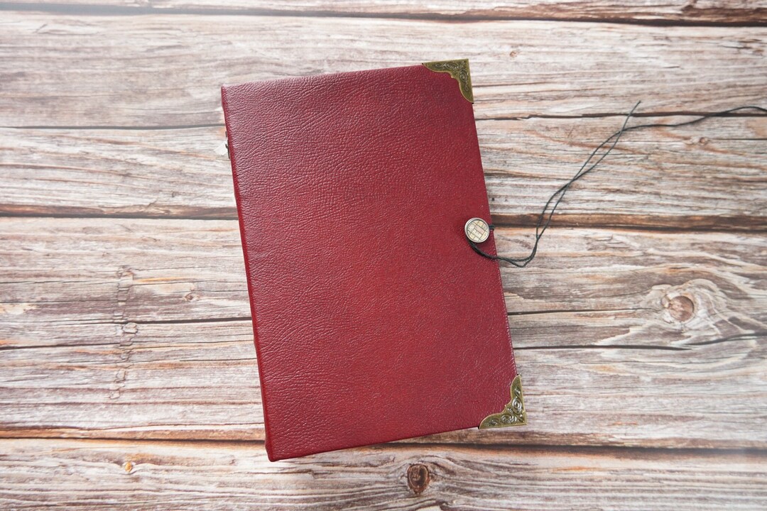 Red Vinyl Junk Journal, Red Junk Journal, Handmade Journal, Mixed Pages ...