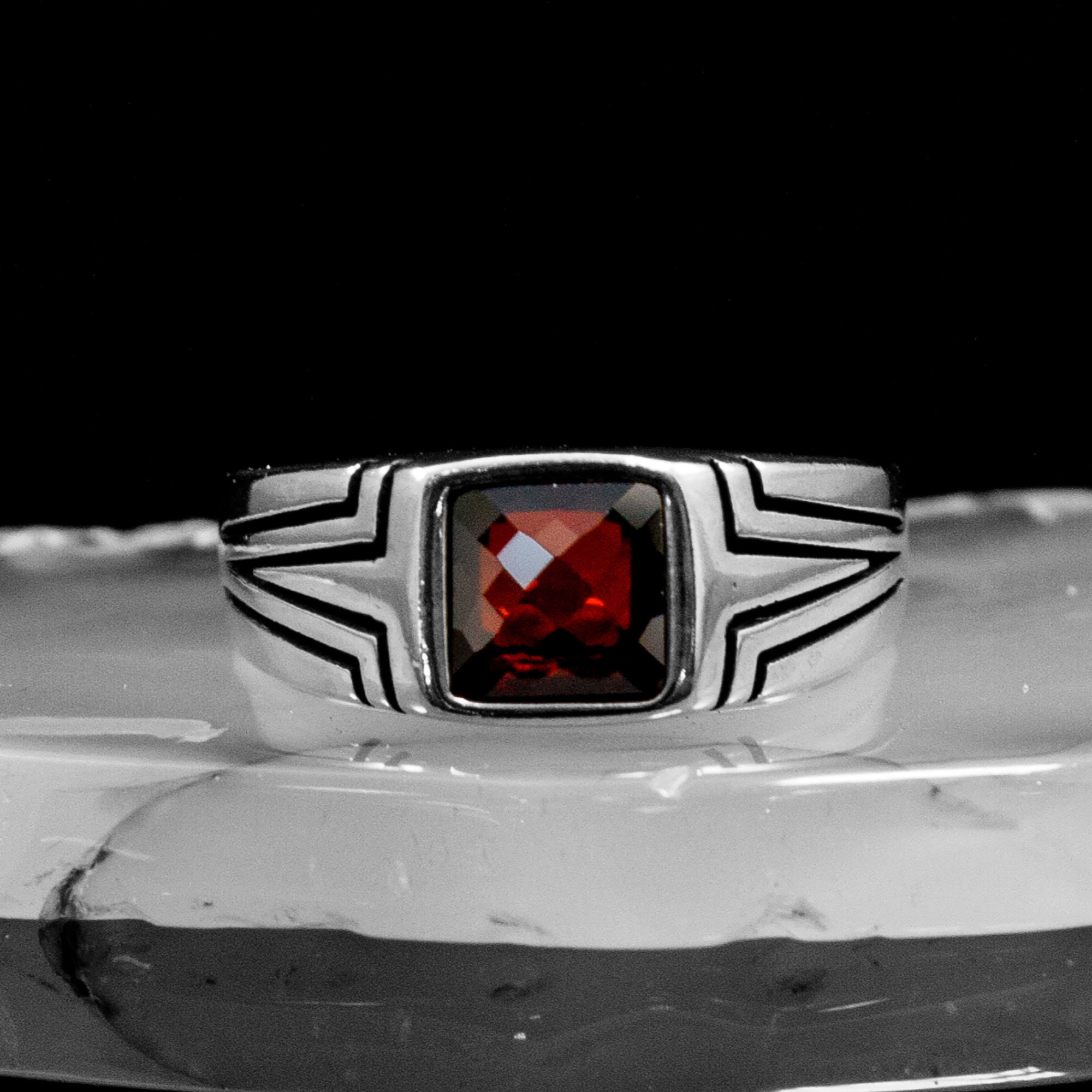 Red Ruby Ring, Men Silver Ring, Handmade Men Ring, Knight Ring, Vintage ...